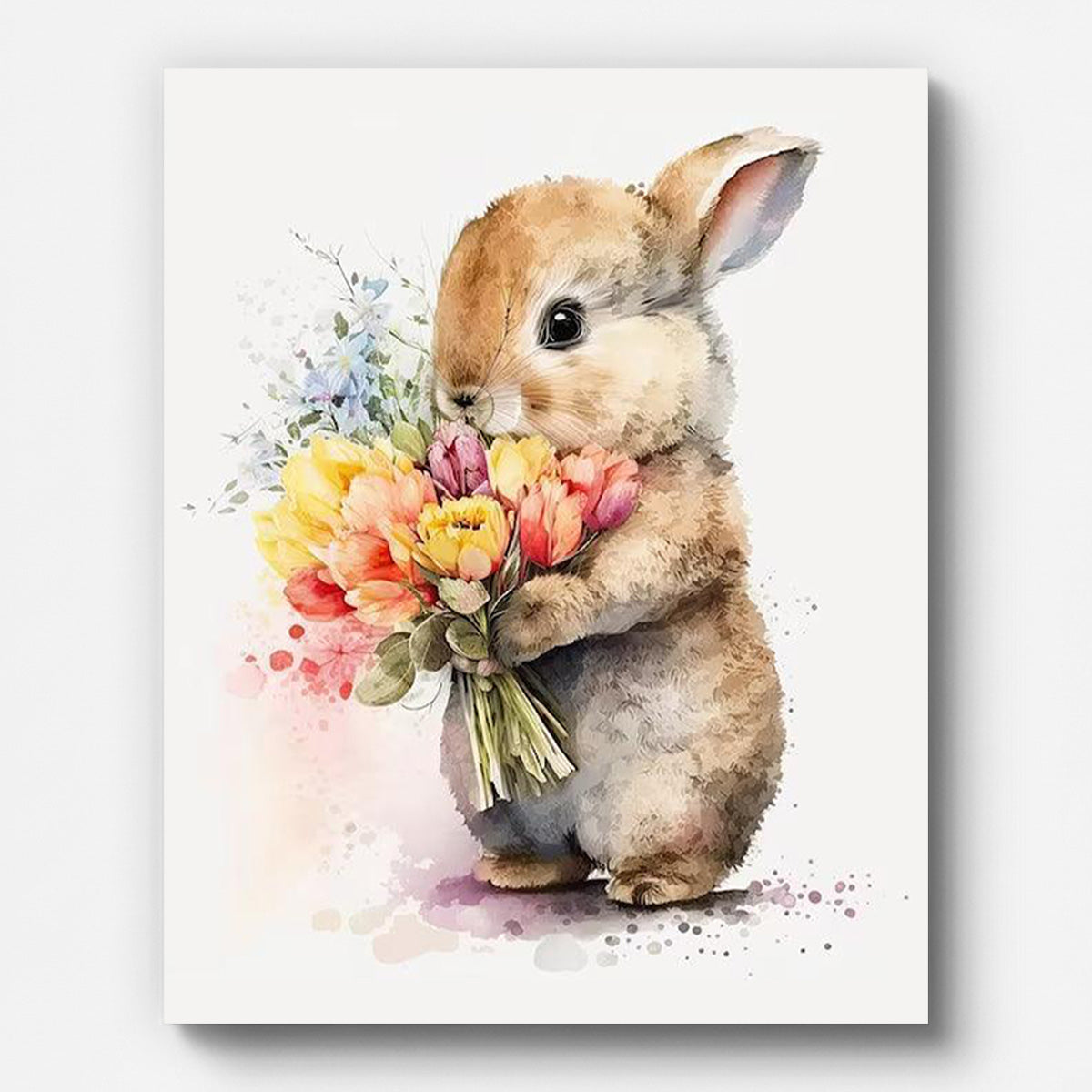Rabbit Flowers Paint by Numbers for Adults – Paintarthub